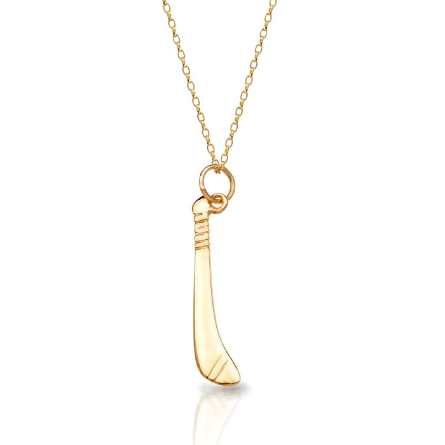 Camogie/Hurley Stick Pendant 35mm- 9ct Gold – Hanratty Jewellers