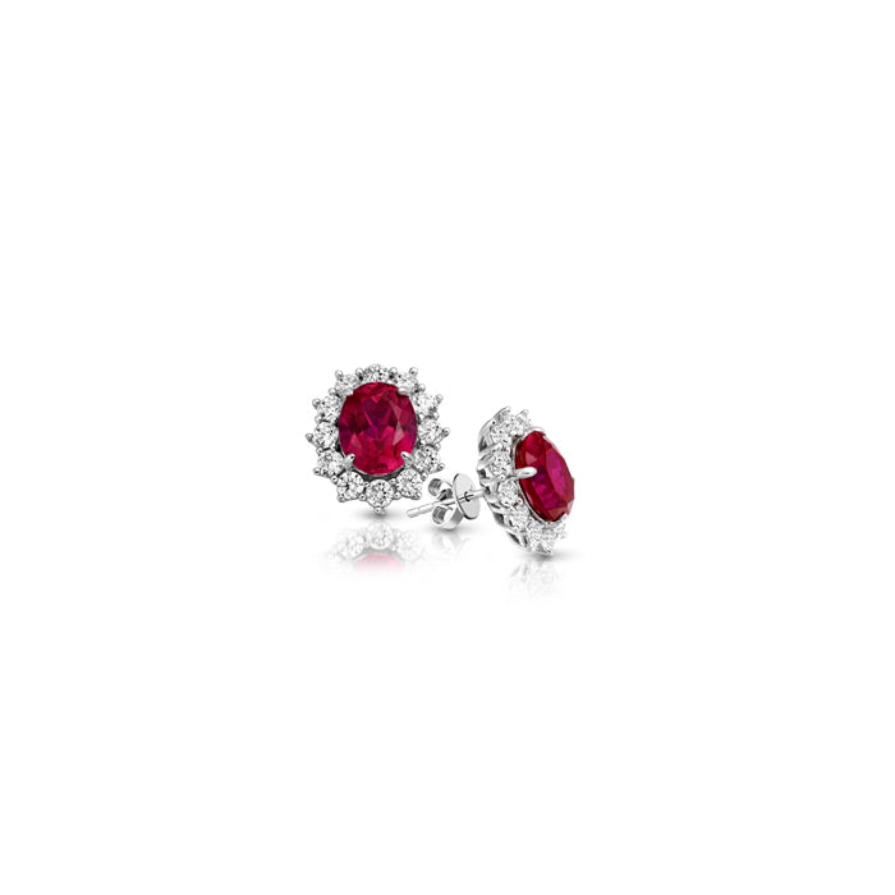 Ruby CZ Earrings - 9ct White Gold – Hanratty Jewellers