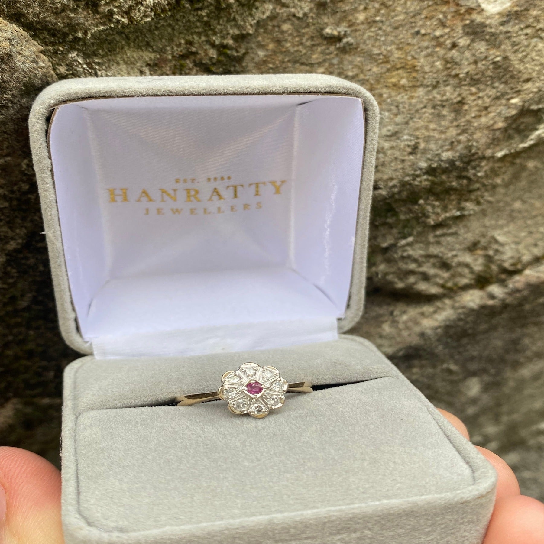 Flower Style Ruby Dress Ring - 9ct Gold – Hanratty Jewellers